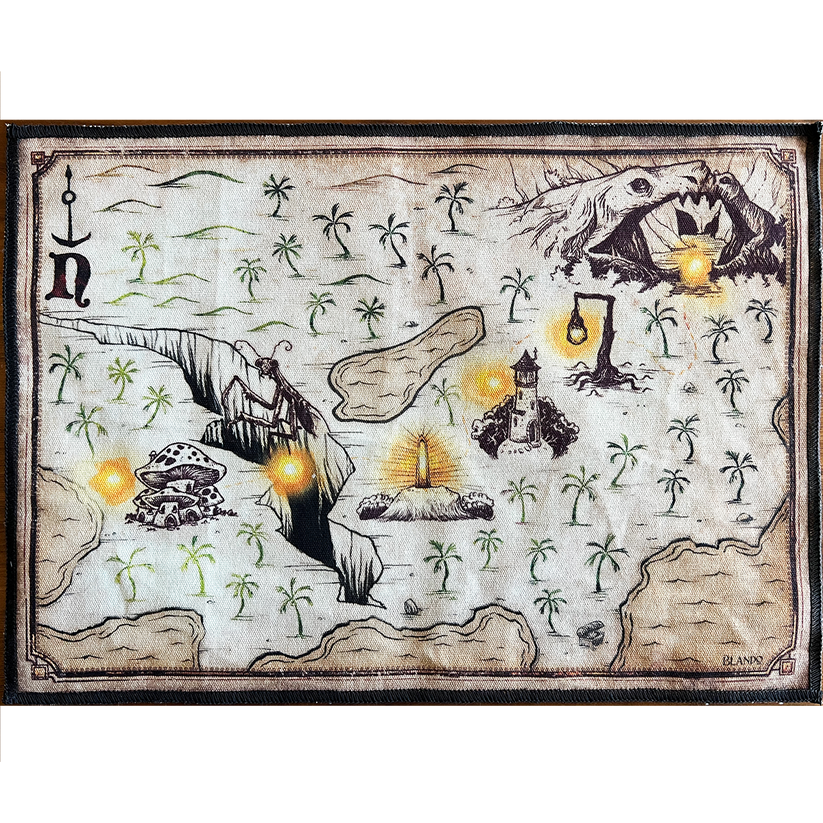 LIMITED EDITION Jewel of the Indigo Isles Cloth Map – Roll For Combat